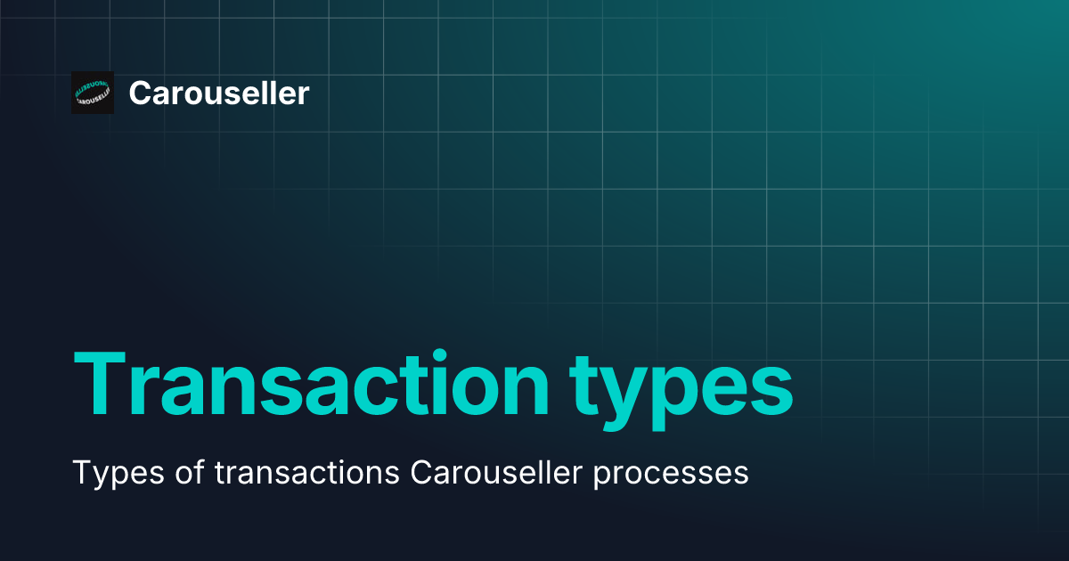 Transaction types | Carouseller